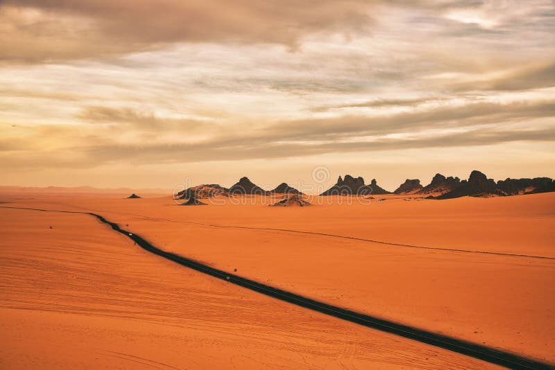 Beautiful View of Road Passing through Desert Stock Image - Image of ...