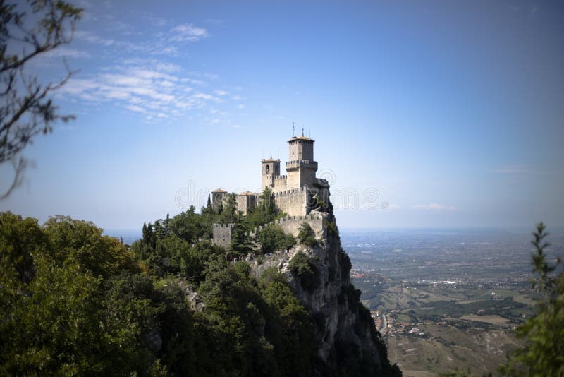 Beautiful San Marino Castle View Stock Photo - Image of uphill ...