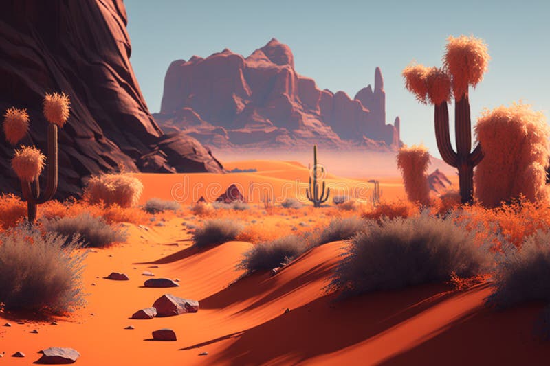 A Beautiful View of Sand Dunes in the Desert , AI Generated Stock ...