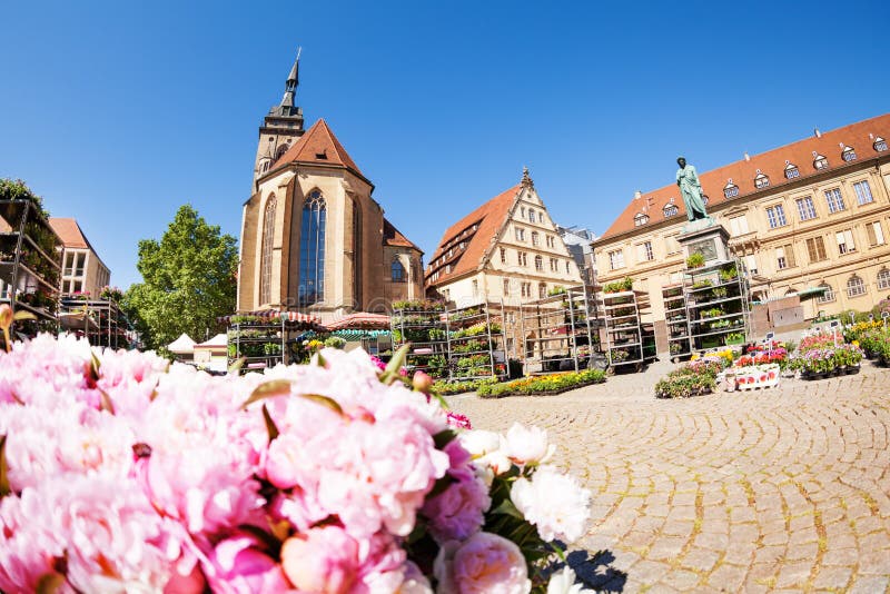 Stuttgart Schillerplatz Square in Spring, Germany EU Stock Photo ...
