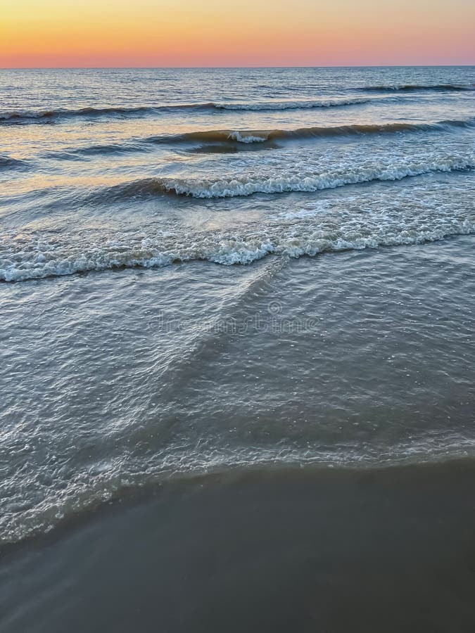 Beautiful View of Sea Waves at Sunset Stock Image - Image of scenery ...