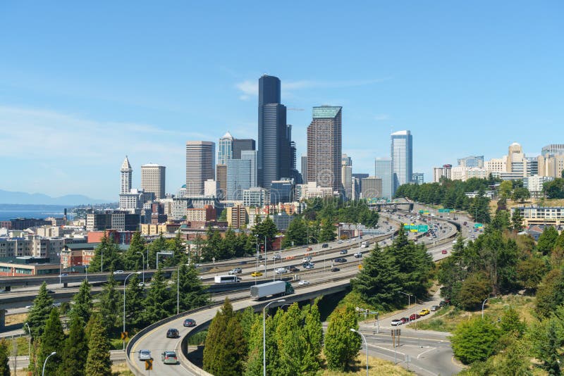Beautiful View of Seattle Downtown Stock Photo - Image of urban ...