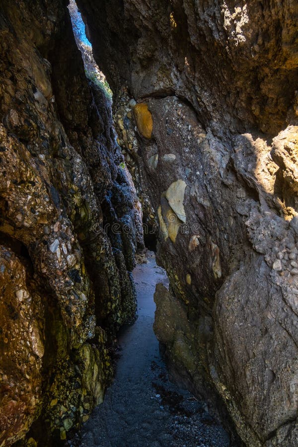 Beautiful View of Secret Path between Rocks in Nerja Beach, Spain Stock ...