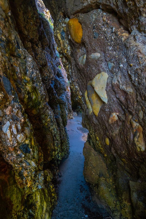 Beautiful View of Secret Path between Rocks in Nerja Beach, Spain Stock ...