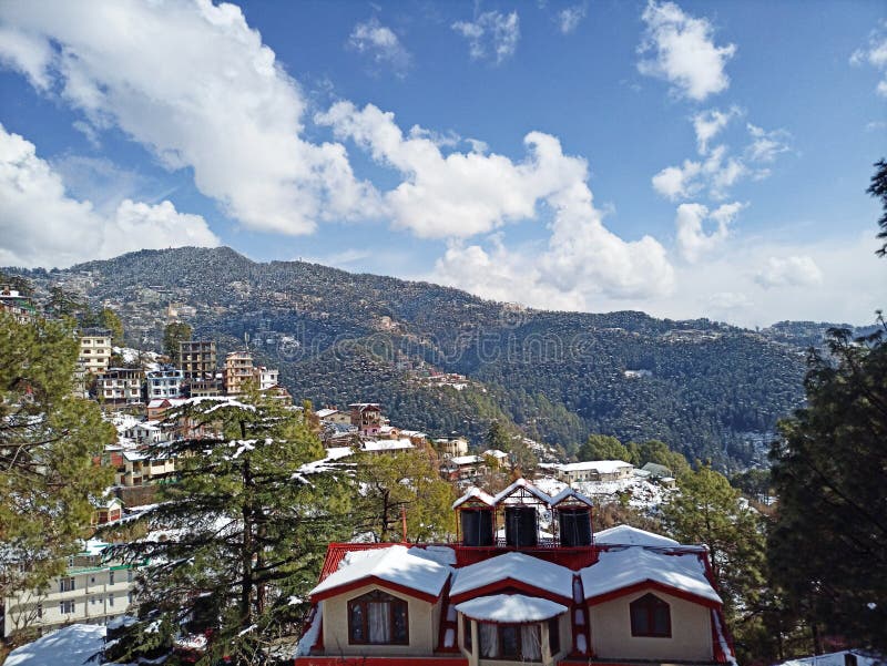 Shimla city view stock image. Image of night, darwaza - 193921639