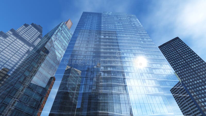 Beautiful View of the Skyscrapers Stock Illustration - Illustration of ...