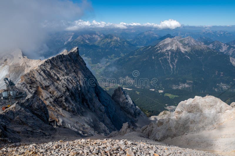 Beautiful View of Snow Mountain from Top of Germany Zugspitze Stock ...