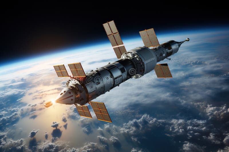 Beautiful View from Space of the Shuttle in Earth Orbit. Generated by ...