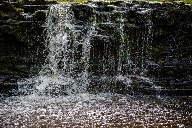 Beautiful View in Spring of a Waterfall on Small River Ivande in Latvia ...