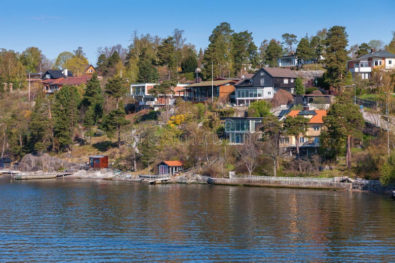 Suburbs of Stockholm, Baltic Sea, Sweden Stock Photo - Image of ...