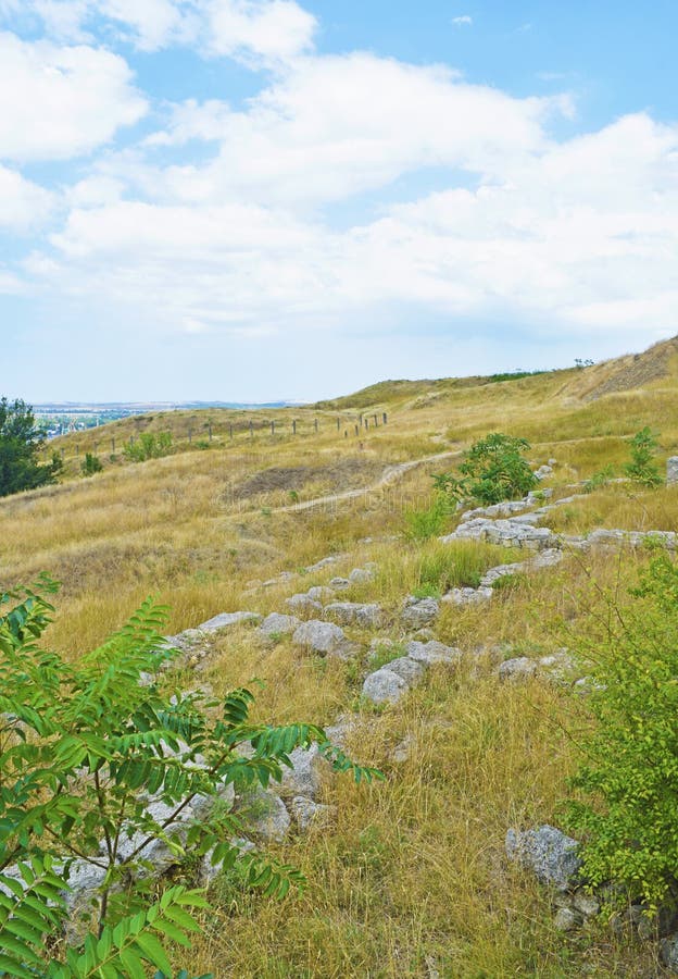 Beautiful View of the Stone Ruins on the Hill Stock Photo - Image of ...