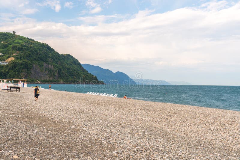 Beautiful View of the Stony Beach in Kvariati, Adjara Editorial Stock ...