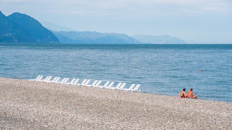 Beautiful View of the Stony Beach in Kvariati, Adjara Editorial ...