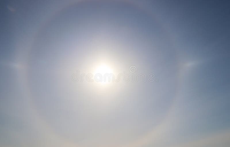 Beautiful View of Sun Halo in Blue Sky Outdoors Stock Photo - Image of ...