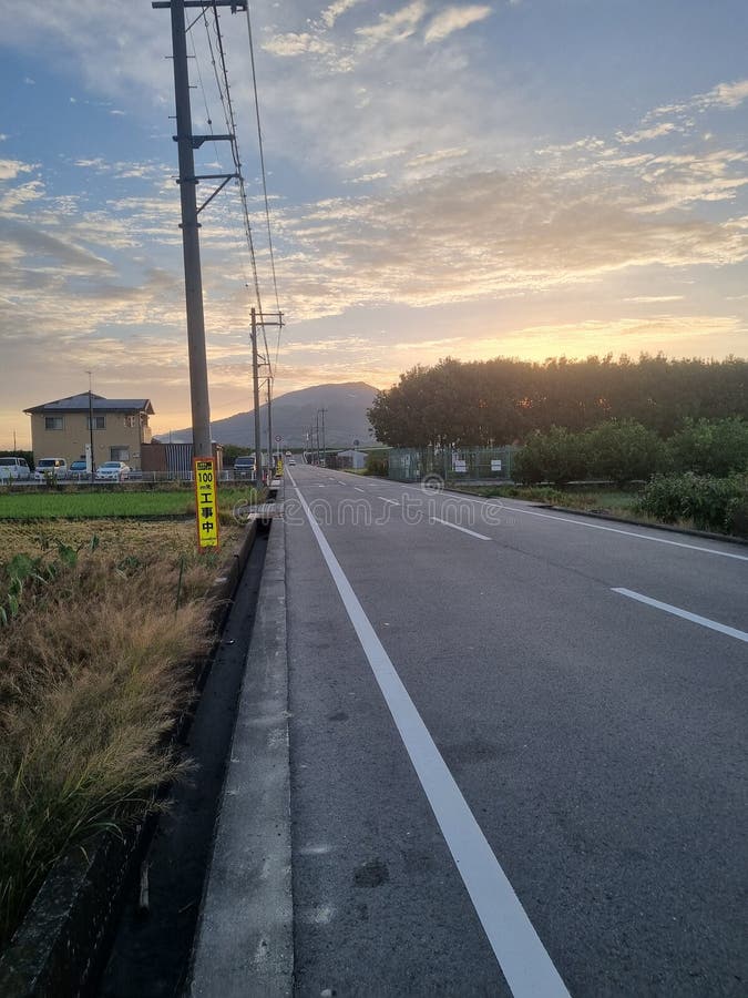 Beautiful View of the Sunrise Seen from the Side of the Road Stock ...