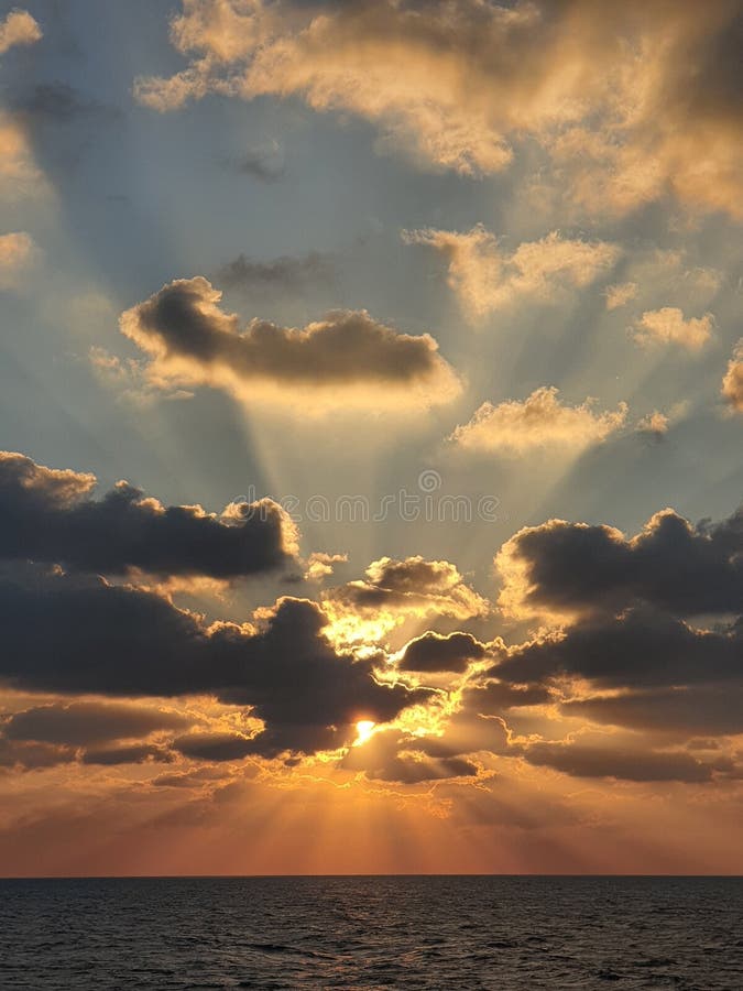 Beautiful Sunset in Arabian Gulf Stock Photo - Image of view, gulf ...