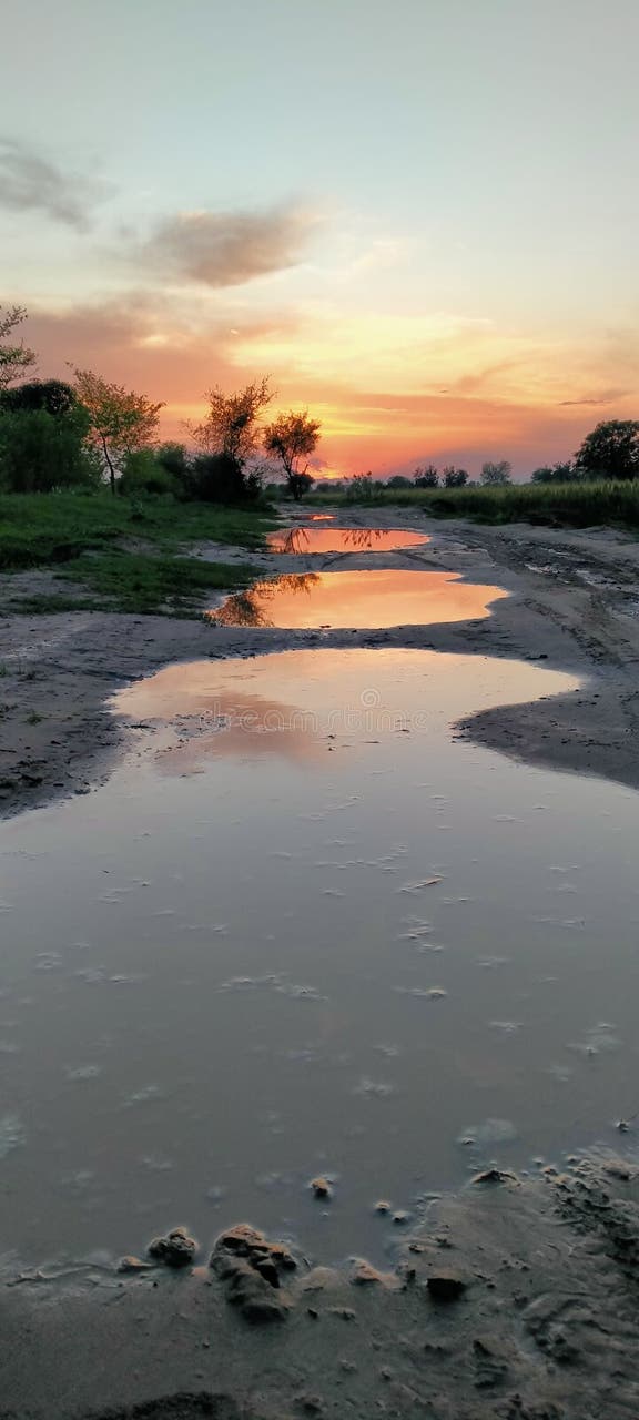 The Beautiful View of Sunset. and Falling of Sun Ray S Stock Photo ...