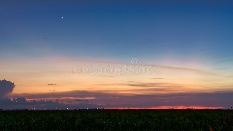 Beautiful View of a Sunset Sky Over the Field Stock Image - Image of ...