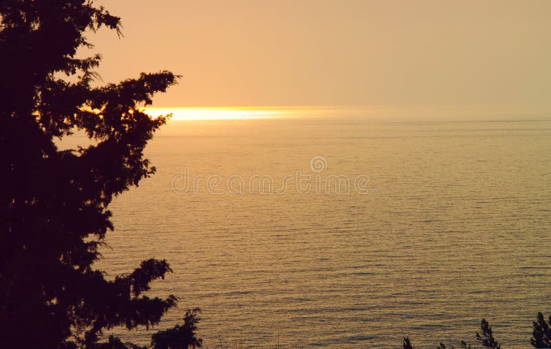 Beautiful View of the Sunset and the Sunny Path from the Rays of the ...