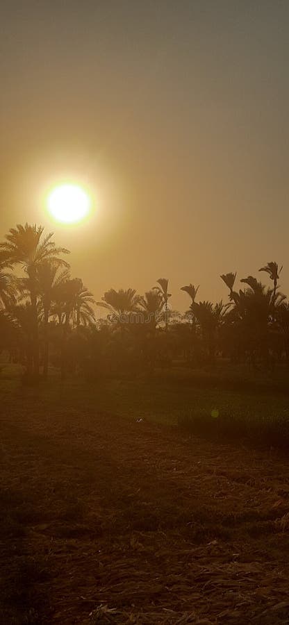 Beautiful View of Sunset in Village Stock Image - Image of beautiful ...