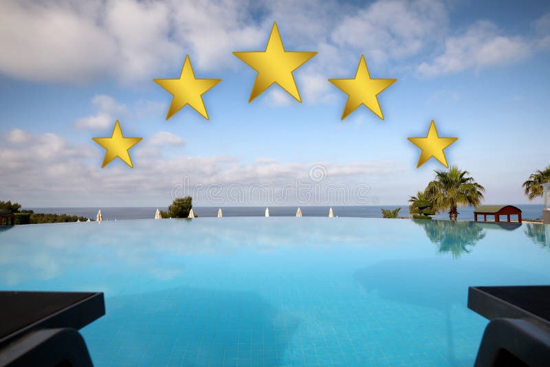 Beautiful View of Swimming Pool at Five Star Hotel Stock Illustration ...