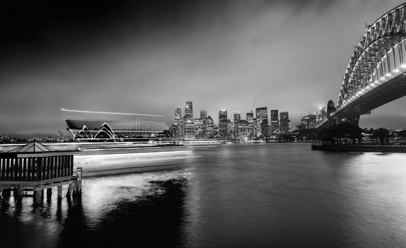 Beautiful View of Sydney Harbour Bridge with Sunset Sky, Austral Stock ...