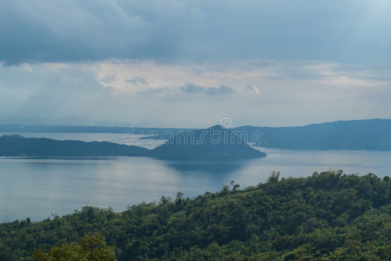 Beautiful View of Taal Volcano Stock Image - Image of calm, clouds ...