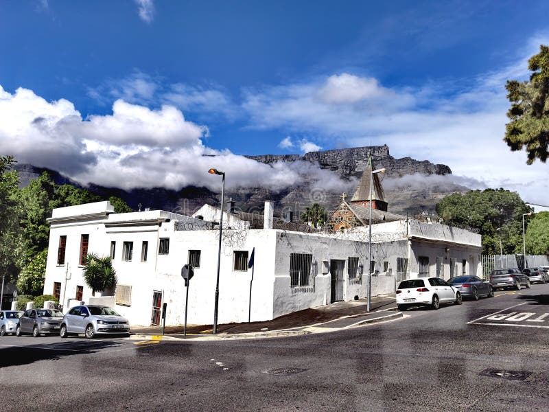 Beautiful View of Table Mountain from City Center, Cape Town. Stock ...