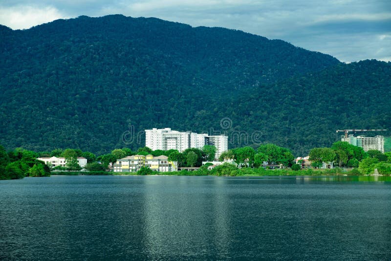 The Beautiful View at Tasik UTAR with Green Trees Stock Image - Image ...
