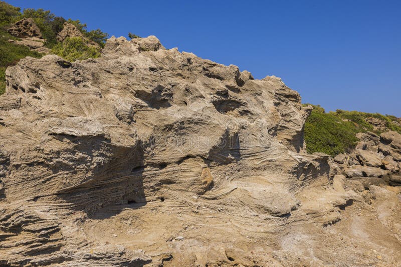 Beautiful View of Texture of Mountain on Island in Greece. Stock Image ...