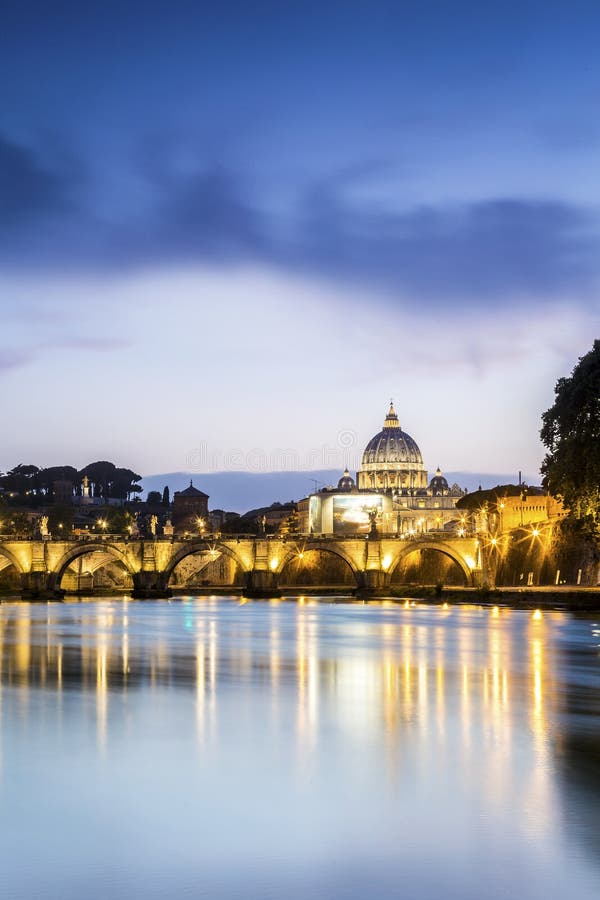 Beautiful View of Tiber River and Vatican Dome, Rome Stock Image ...