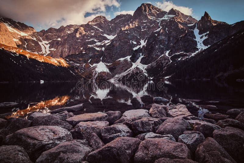 Beautiful View To the Mountains with Nice Reflection Stock Image ...