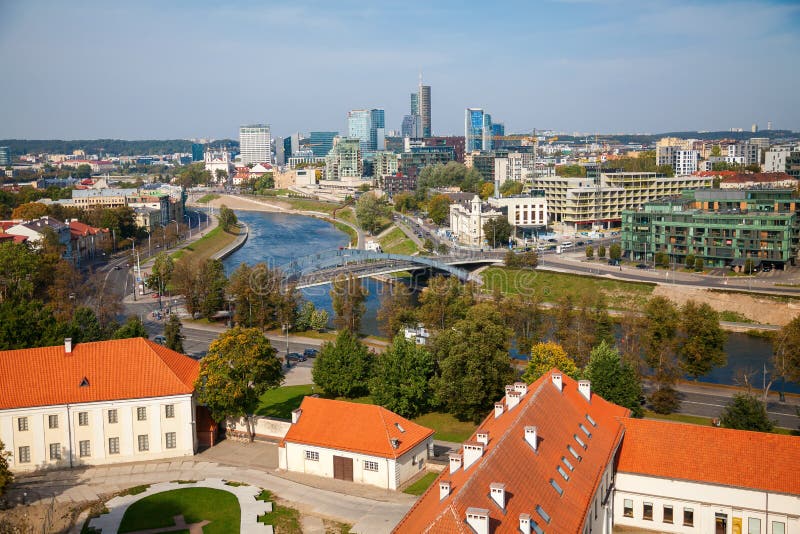 Beautiful View To the Vilnius Downtown Stock Image - Image of trees ...
