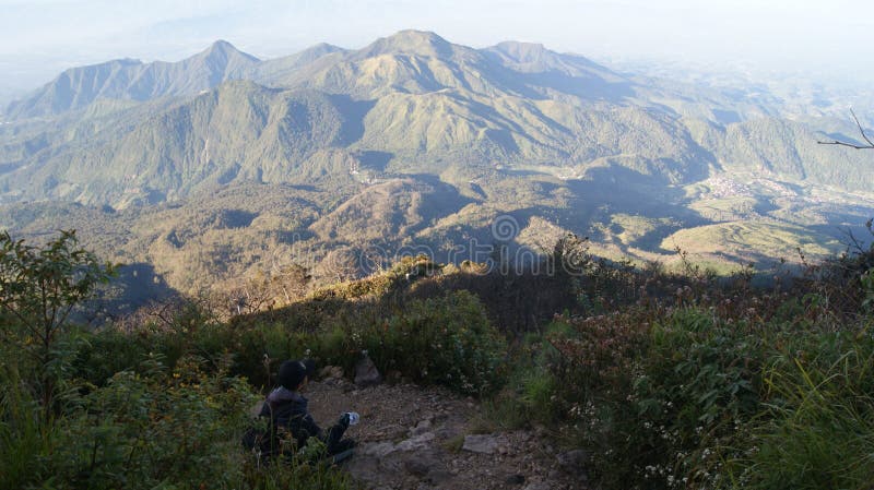 Silhouette on Mount Lawu, Magetan, East Java Editorial Stock Photo ...
