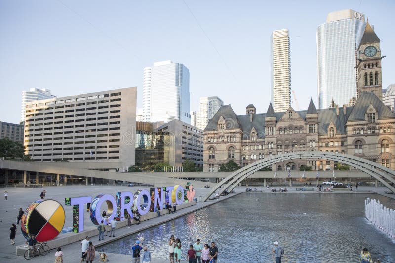 Beautiful View of the Toronto Sign is an Illuminated Three-dimensional ...