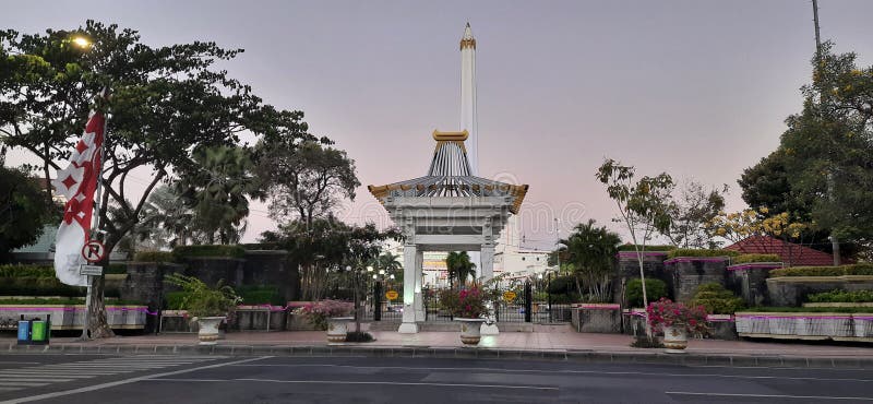 A Beautiful View of the Towering Heroes Monument in Surabaya Editorial ...