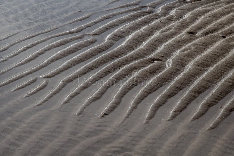 Beautiful View of Traces in the Sand on a Beach Formed by Waves Stock ...