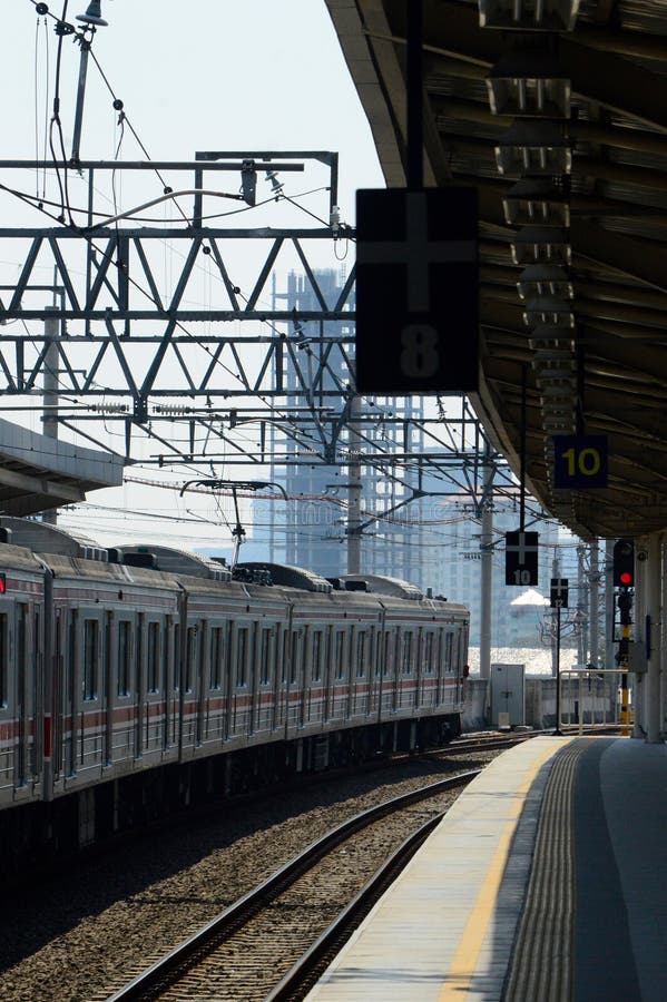 Beautiful View of Train on Rails in the City Stock Photo - Image of ...