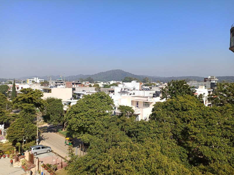 Beautiful View of Trees, Plant and Buildings from Top. Stock Photo ...