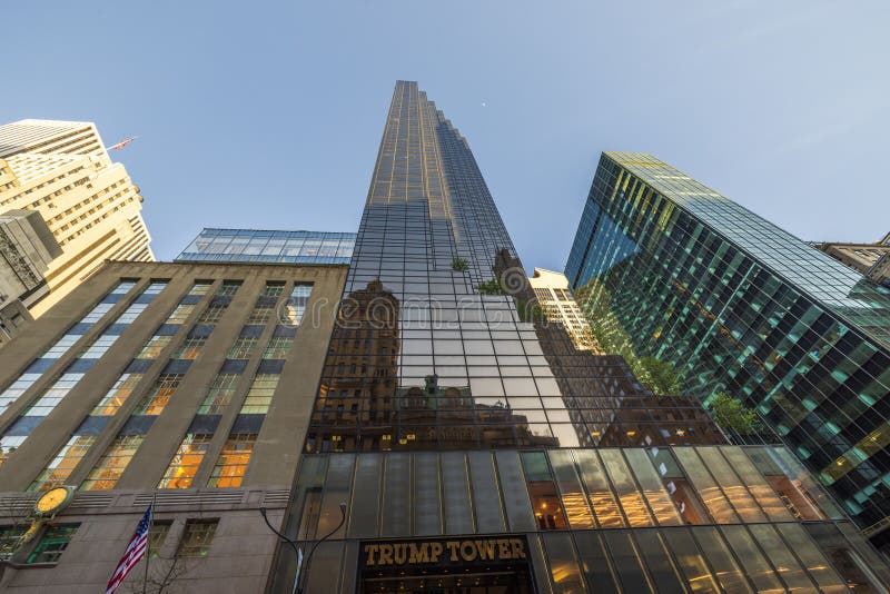 A Beautiful View of the Trump Tower Skyscraper with the Reflection of ...
