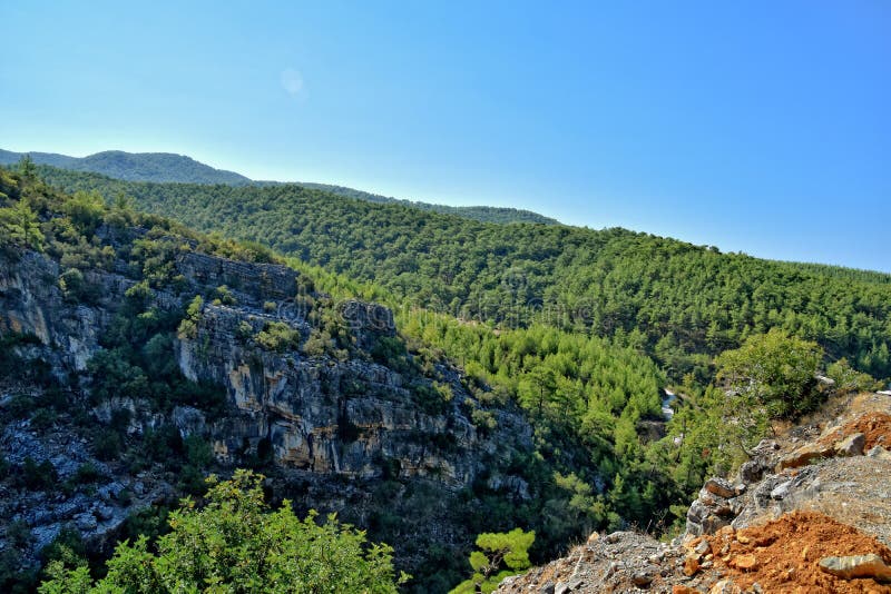View of the Turkish Mountains Covered with Green Forest on a Summer Day ...