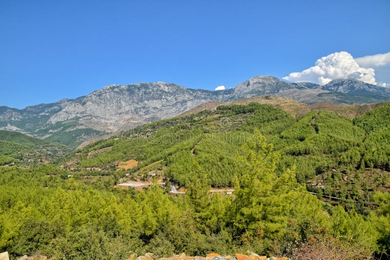 View of the Turkish Mountains Covered with Green Forest on a Summer Day ...