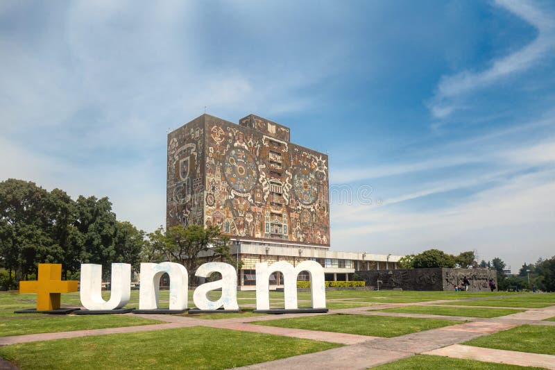 Beautiful View of UNAM University in Mexico Editorial Photo - Image of ...