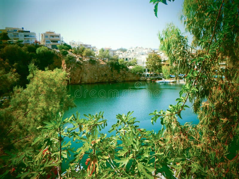 Beautiful View of a Village of Crete Stock Photo - Image of tourism ...
