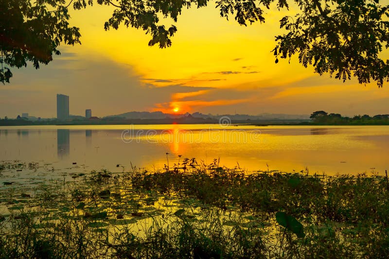 Beautiful View of Waduk Bunder or Water Dam Bunder in Gresik, East Java ...