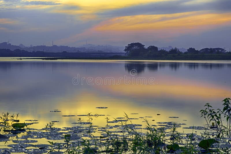 Beautiful View of Waduk Bunder or Water Dam Bunder in Gresik, East Java ...
