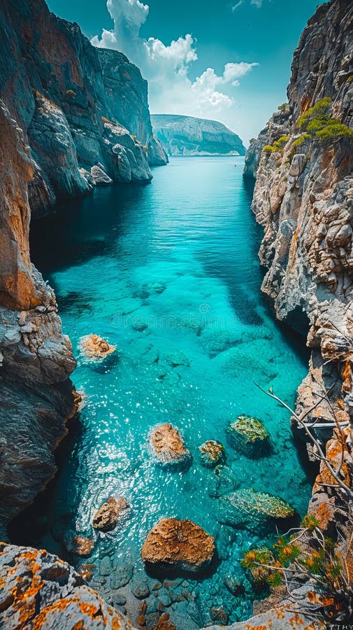 A Beautiful View of the Water and Cliffs Stock Photo - Image of body ...