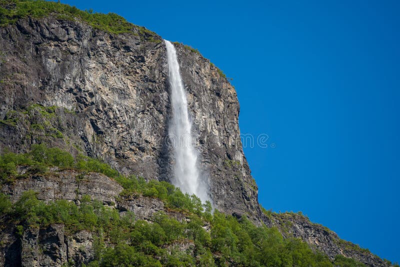 Beautiful View of a Waterfall Flowing Over the Rocks Stock Image ...
