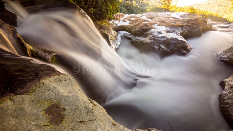 Beautiful View of a Waterfall in Motion in a Forest Stock Photo - Image ...