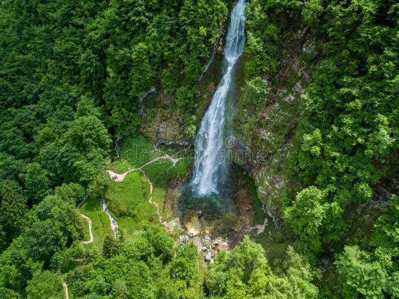 Beautiful View of a Waterfall Surrounded by Lush Green Vegetation ...